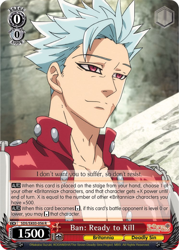 Ban: Ready to Kill (SDS/SX03-056 R) - The Seven Deadly Sins